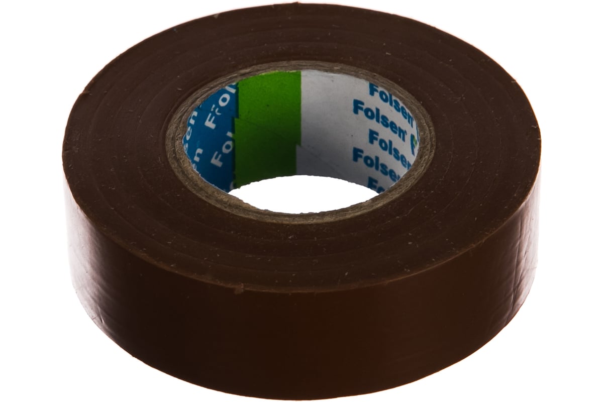Изоляционная лента FOLSEN 19мм x 20м, коричневая 012508 - выгодная цена ...