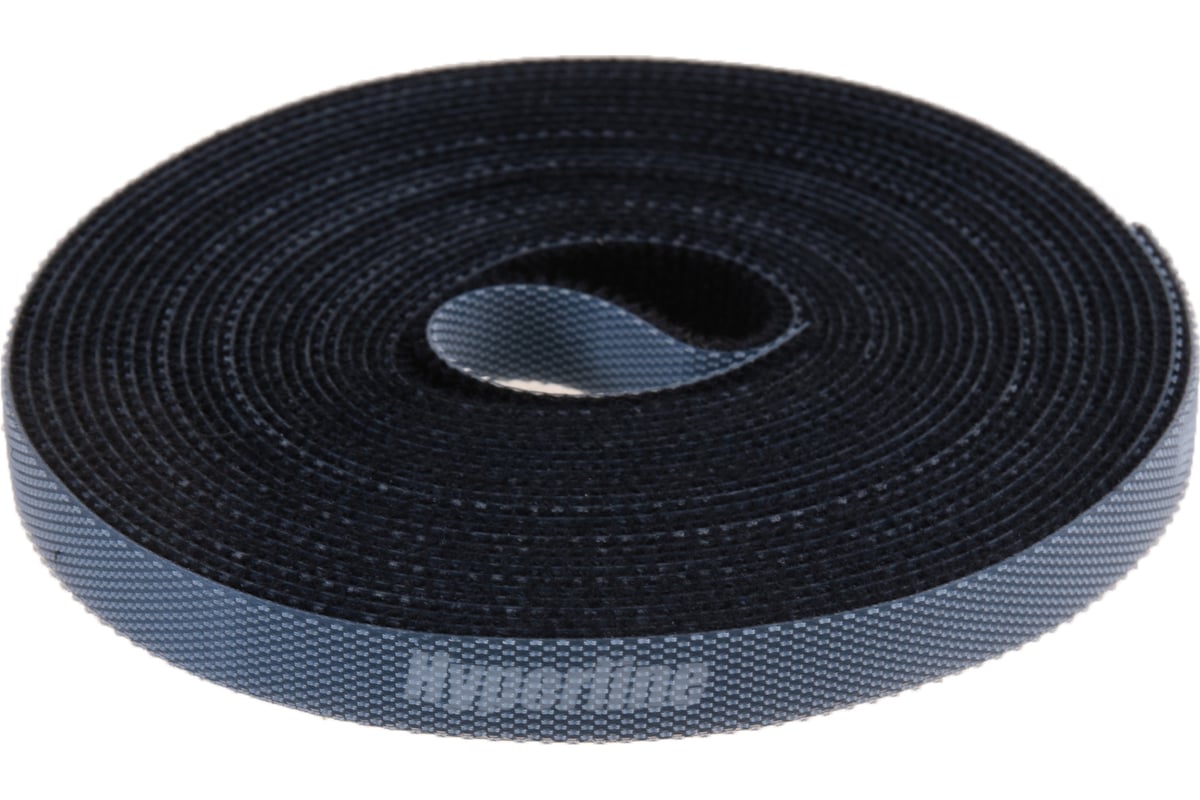 Лента (липучка) в рулоне Hyperline WASNR-5x9-BK ширина 9 мм, длина 5 м ...