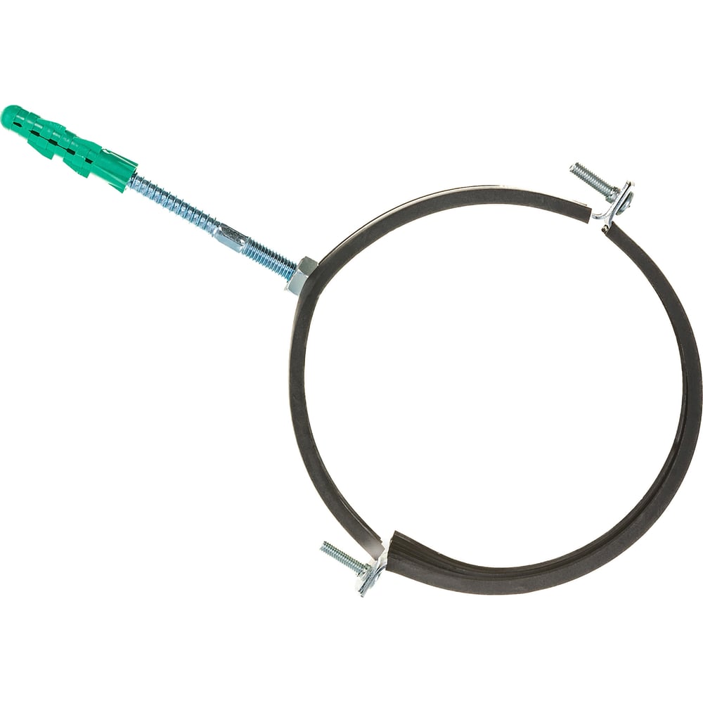 Оцинкованный хомут с резиновым уплотнителем MasterProf 6", M10, с шурупом и дюбелем ИС.140027 ...