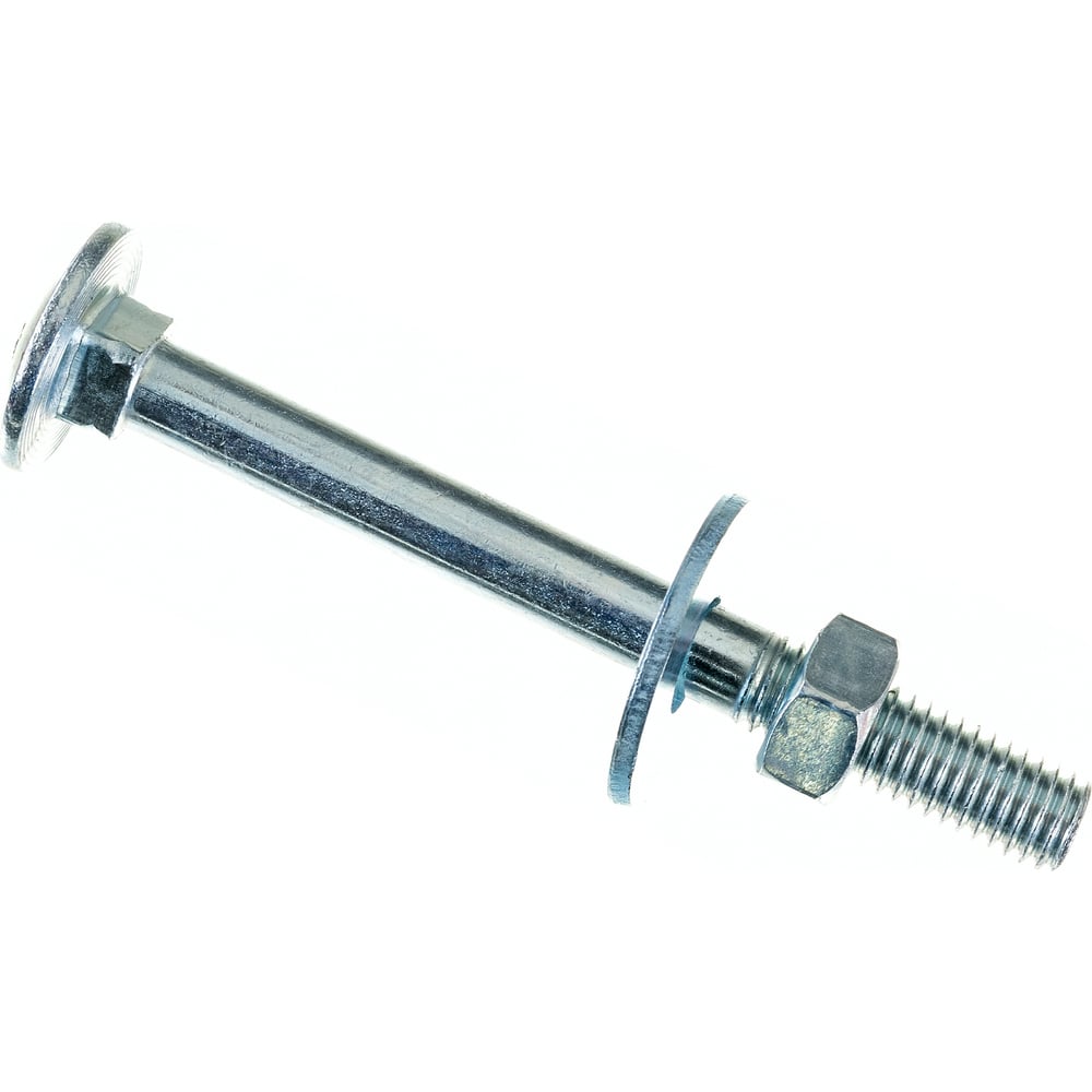 Болт Стройметиз М8х80 DIN 603 с гайкой DIN 934 и шайбой DIN 9021, цинк ...