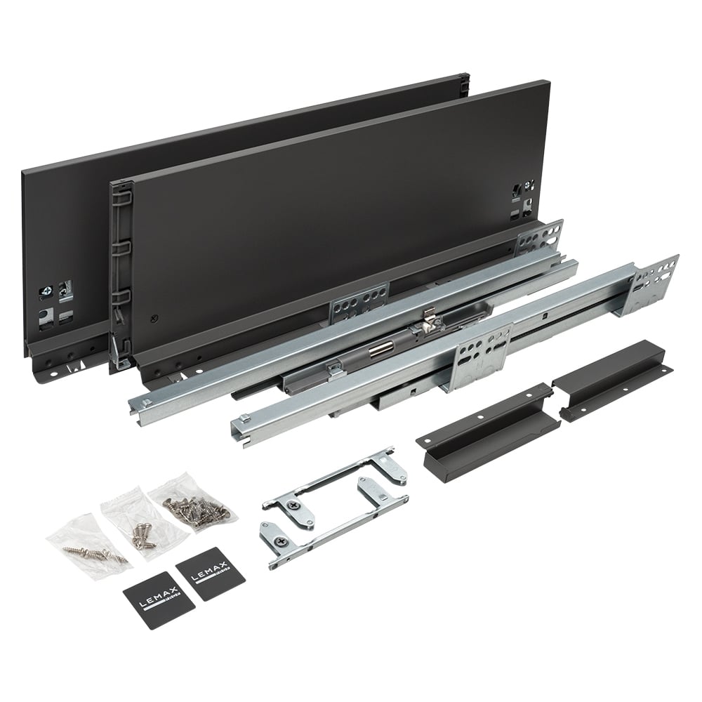 Комплект системы выдвижения Lemax PROF Lembox, H=167, L=500 мм, серый Lembox-167-500-GR-S ...