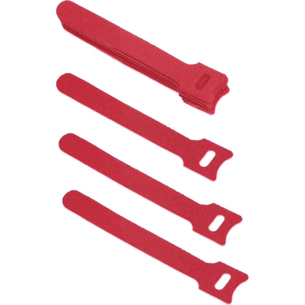 Хомут для кабеля Cabeus липучка с мягкой застежкой, 125x14 мм, красный ...