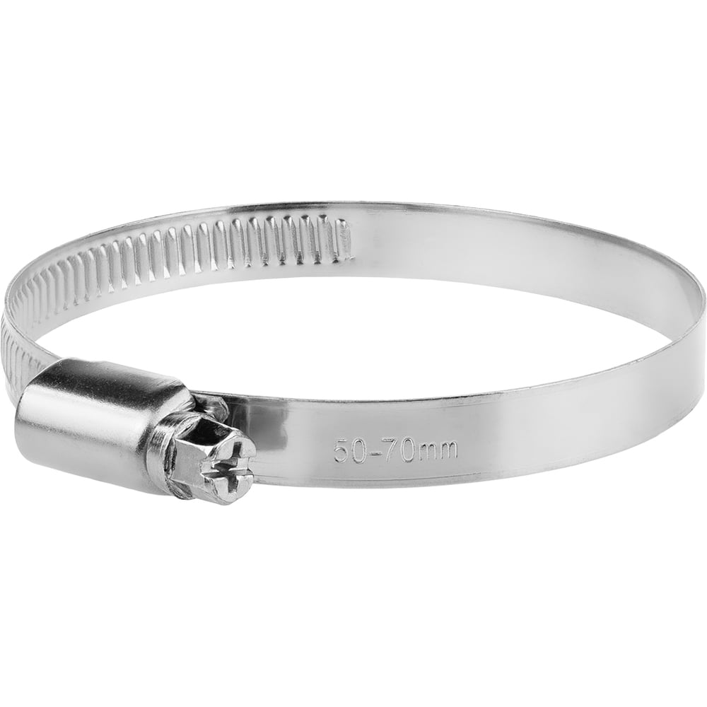 Обжимной червячный хомут MasterProf нержавеющая сталь, 50-70 мм, 5 шт. ИС.140178.5 - выгодная ...