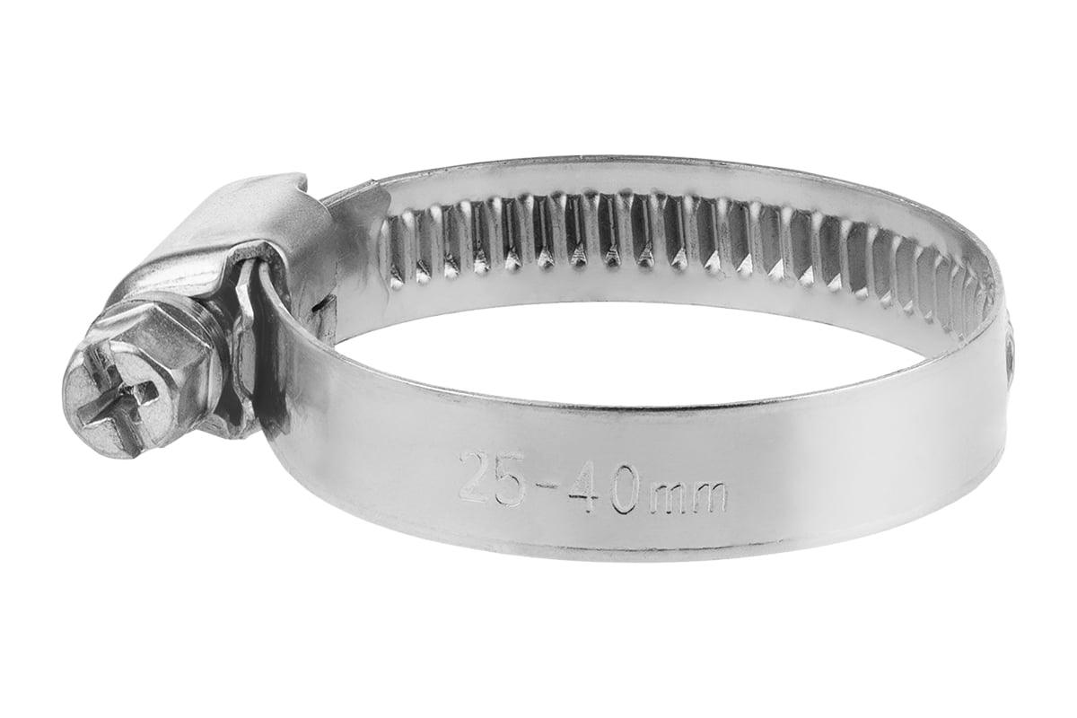 Обжимной хомут из нержавеющей стали MasterProf 25-40 мм, 2 шт ИС.140241 - выгодная цена, отзывы ...
