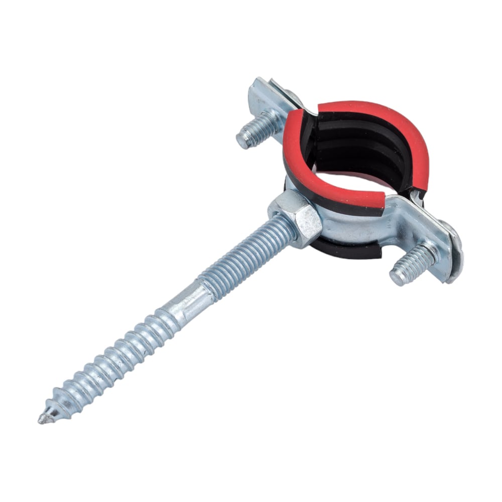 Оцинкованный хомут с резиновым уплотнителем MasterProf 3/4", M8, с шурупом и дюбелем ИС.140017 ...