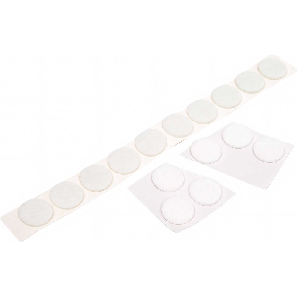 Фетровый самоклеящийся пункт Tech-Krep/Zitar D20 мм белый (16 шт.) - пакет 109152 - выгодная ...