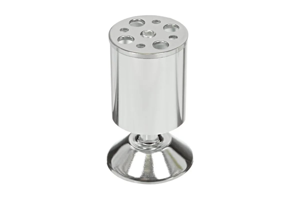 Ножка Tech-Krep алюминий, круглая, регулируемая, с конусом, D50x150 мм, матовый хром - накл ...