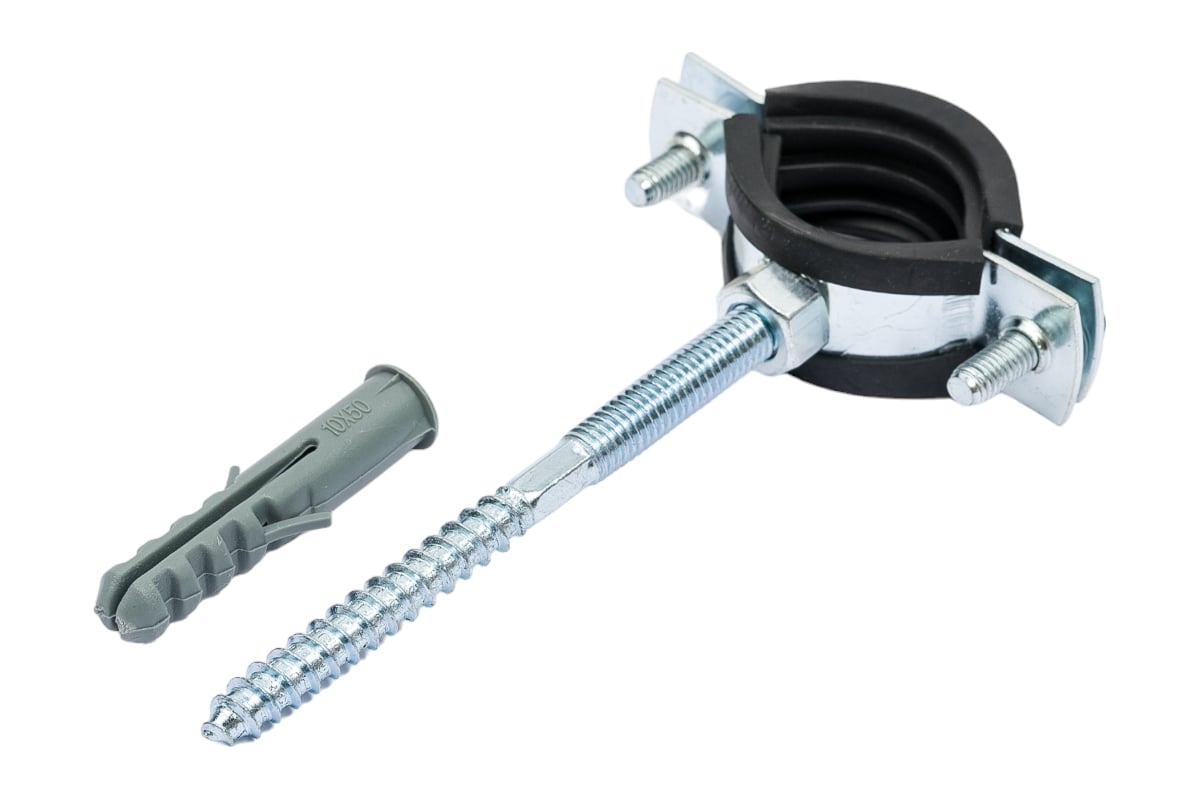 Стальной хомут Rvc (26-30) 3/4", с резиновым уплотнителем и крепежом ...