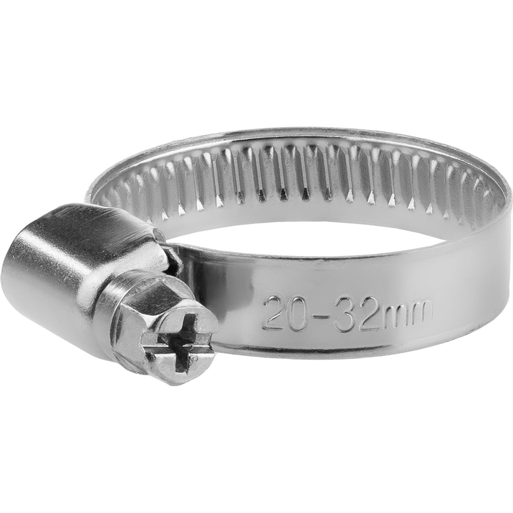 Обжимной червячный хомут MasterProf нержавеющая сталь, 20-32 мм, 10 шт. ИС.140172.10 - выгодная ...