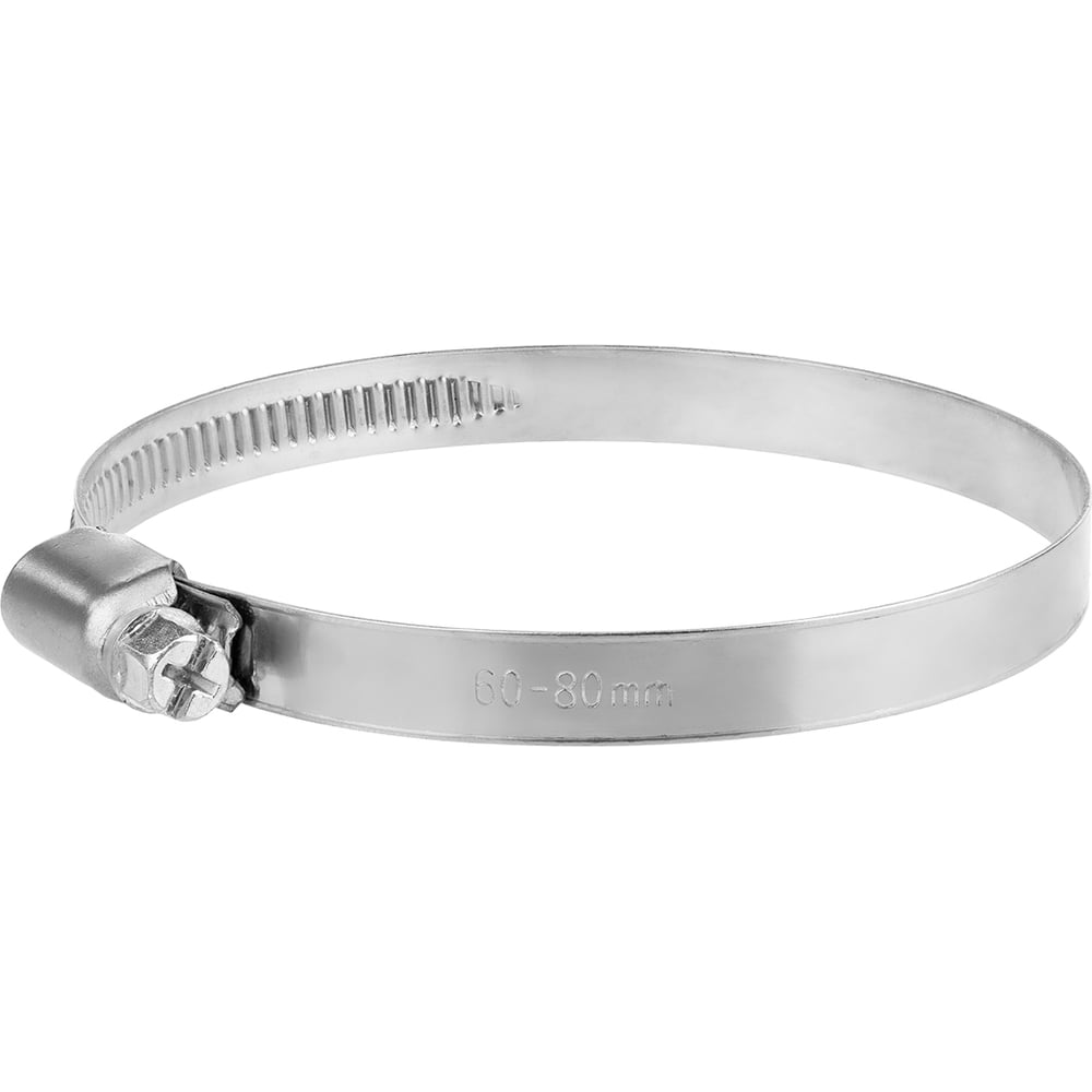 Обжимной червячный хомут MasterProf нержавеющая сталь, 60-80 мм, 10 шт. ИС.140179.10 - выгодная ...