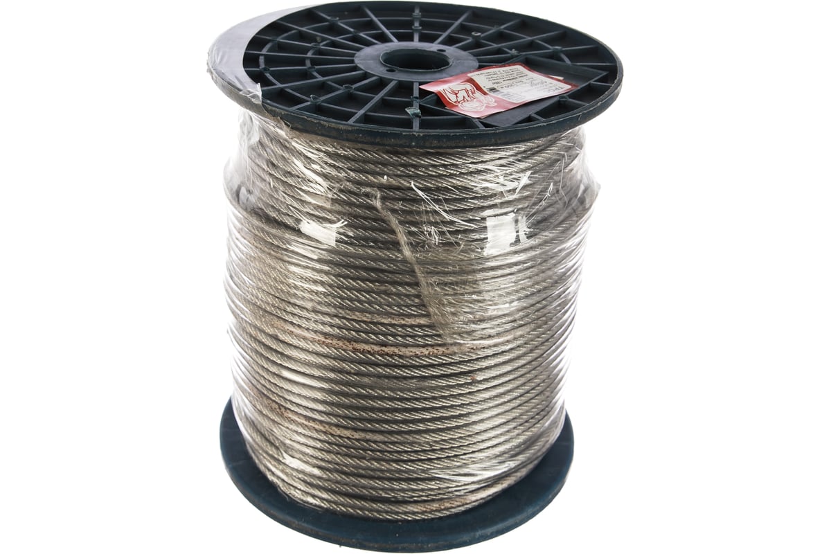 Стальной трос Стройбат в оболочке PVC 4/6 мм, 200 м 1219425 / 051890 ...