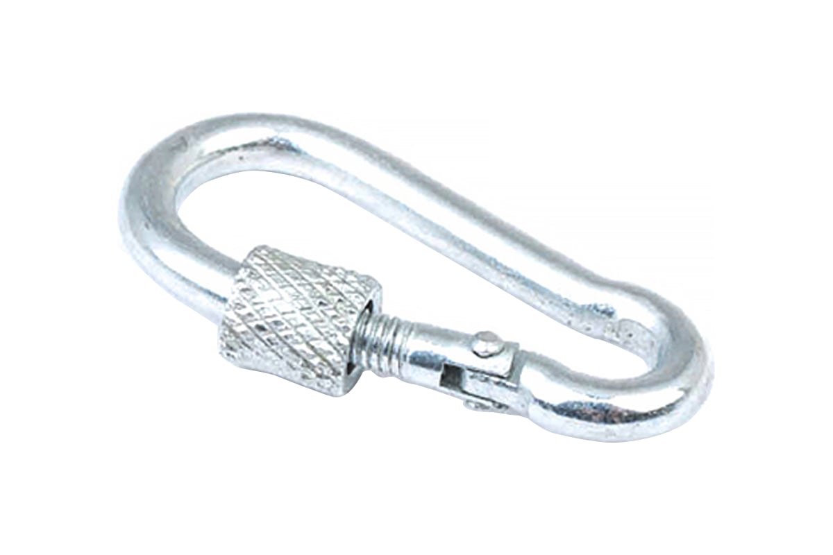 Карабин с предоxранительной гайкой Fixbox DIN5299D 4 мм белый цинк 1 шт ...