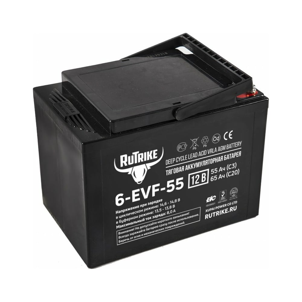Тяговый гелевый аккумулятор RUTRIKE 6-EVF-55 12V55A/H C3 021946 ...