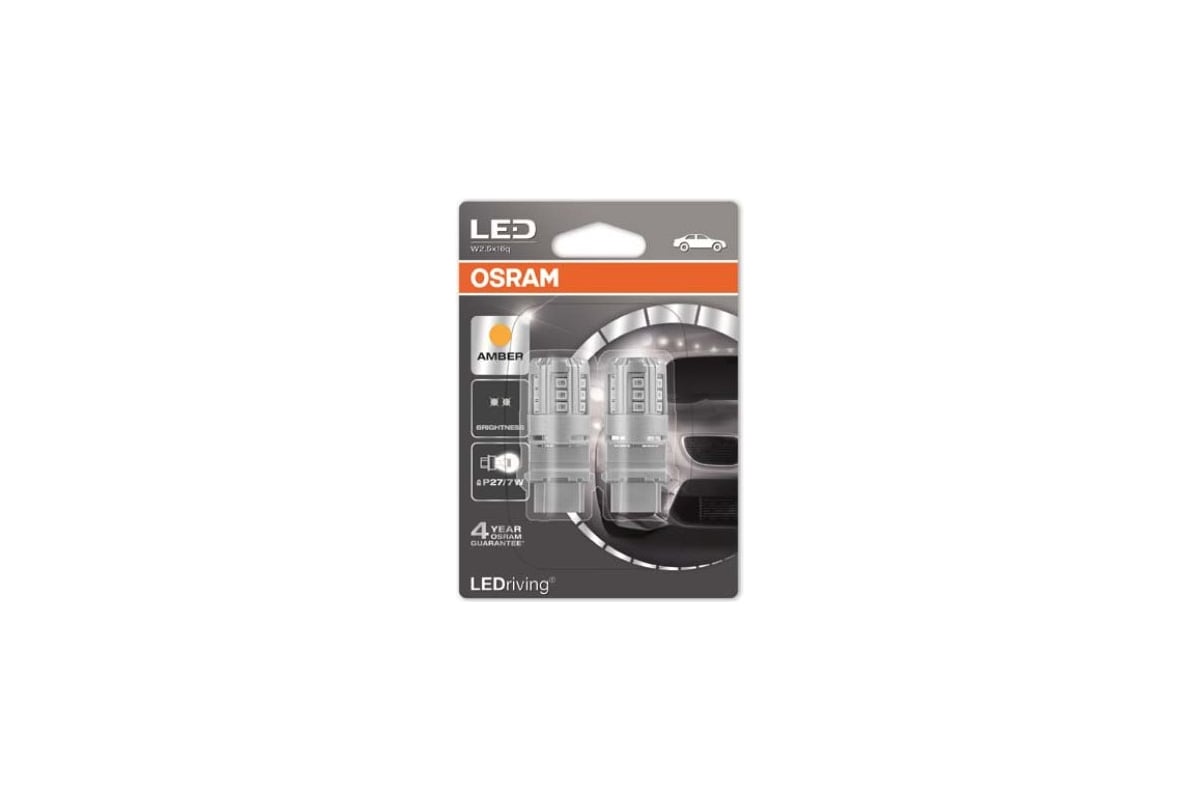 Автолампа OSRAM P27,7W W2.5 16q LED AMBER 12V, 1, 10, 50 3547YE-02B ...