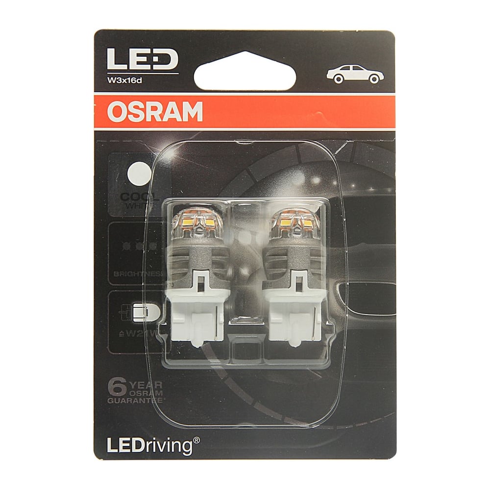 Автолампа OSRAM W21W W3 16d LED 6000K, 2 шт. 12V, 1, 5 7905CW-02B - выгодная цена, отзывы ...