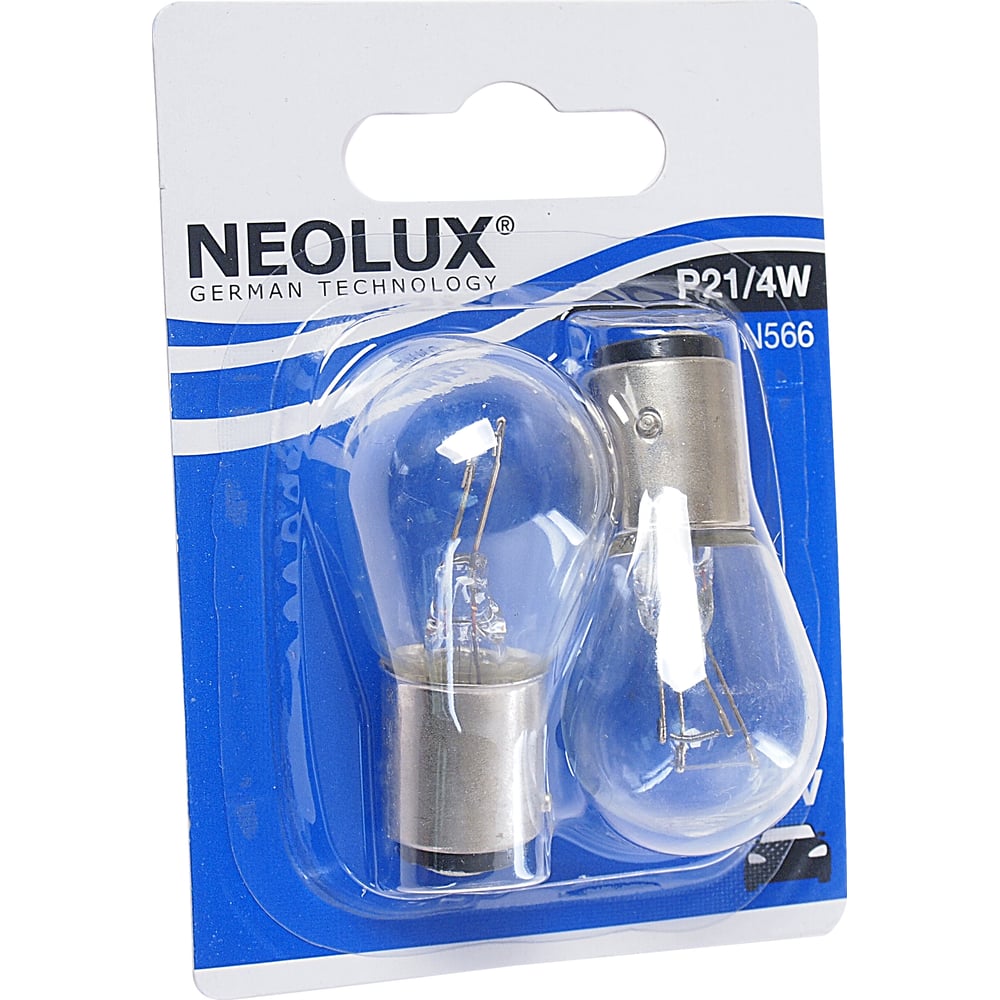 Автолампа NEOLUX P21 4W BAZ15d блистер, 2шт 12V 1 10 N566-02B ...