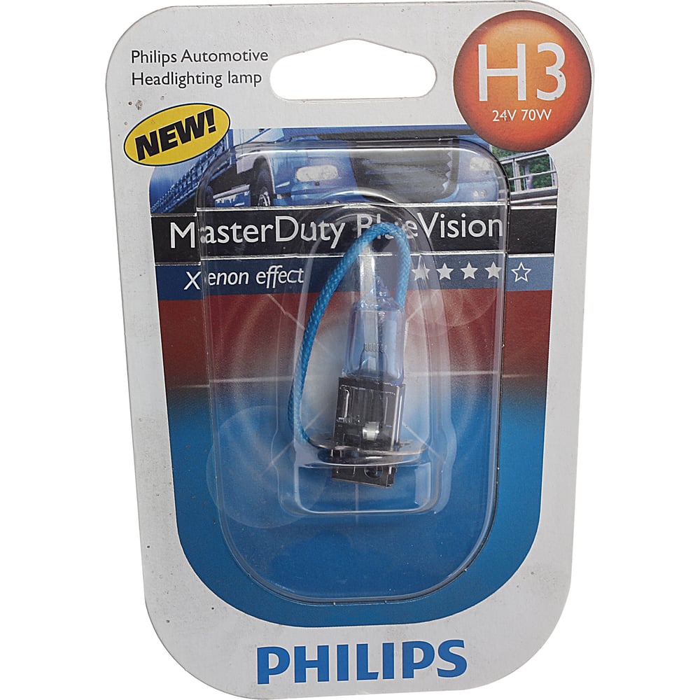 Автолампа PHILIPS H3, 70 PK22s MASTER DUTY BLUE VISION 24V 1,10 OLD ...