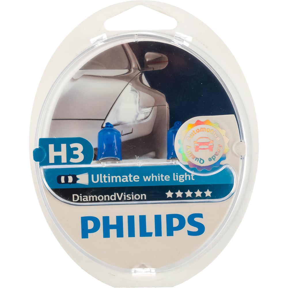 Автолампа PHILIPS H3, 55 PK22s DIAMOND VISION 5000K 2 шт. 12V 1,5,30 12336DVS2 - выгодная цена ...