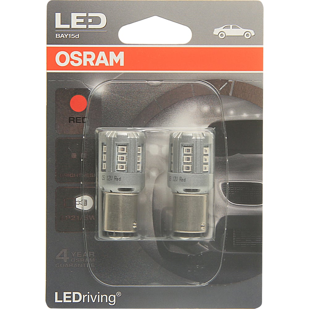 Автолампа OSRAM P21/5W BAY15d LED RED 2шт 12V, 1, 5 1457R-02B ...