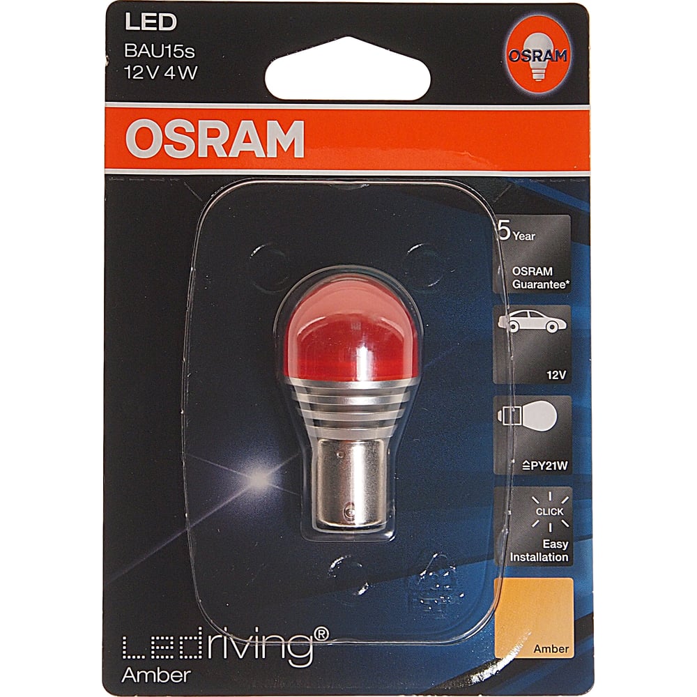 Автолампа OSRAM P21W BAU15S LED AMBER 12V, 1, 10, 50 OLD 7557YE-01B ...