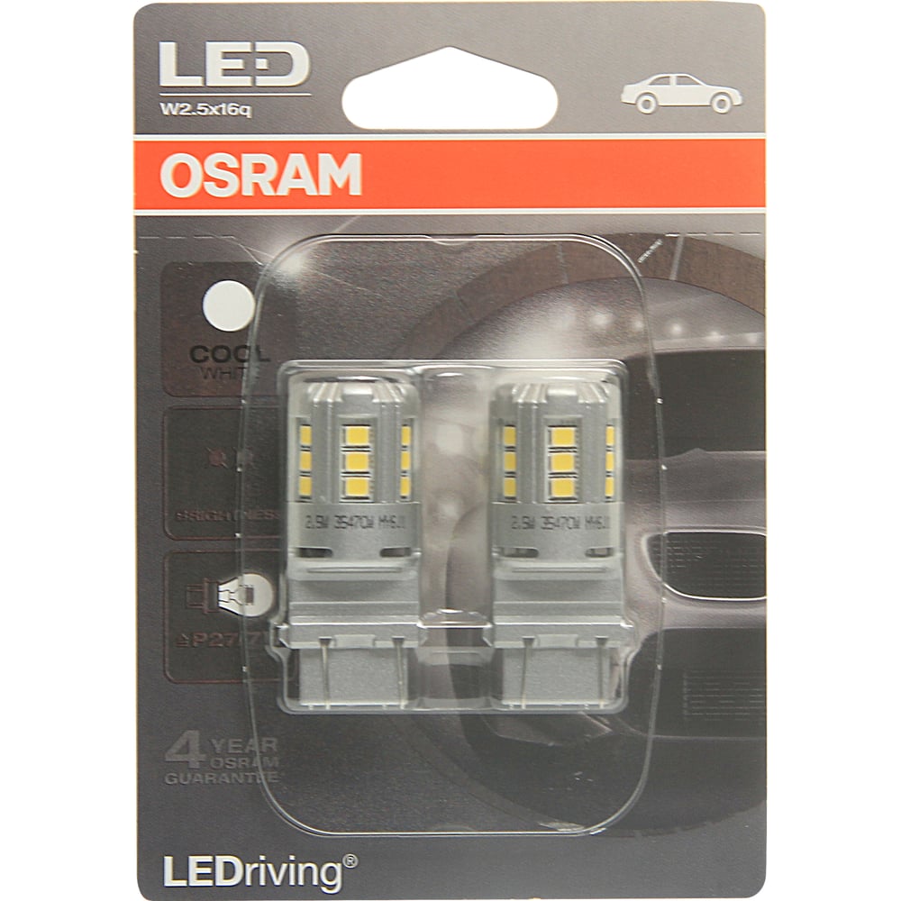 Автолампа OSRAM P27/7W W2.5 16q LED 2шт 12V, 1, 5 OLD 3547CW-02B ...