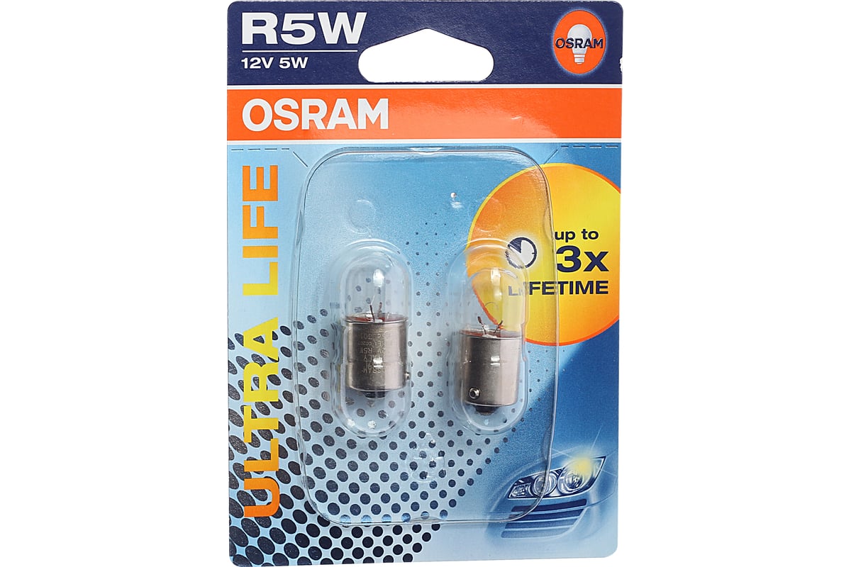 Автолампа OSRAM R5W BA15s ULTRA LIFE 12V 2шт 1, 10, 50 5007ULT-2BL ...