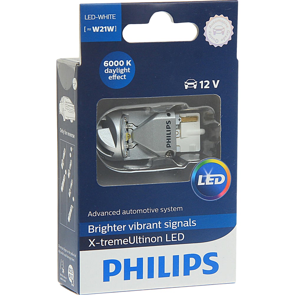 Автолампа PHILIPS W21W LED X-TREME ULTINON 6000K 12V 1 12795X1 ...