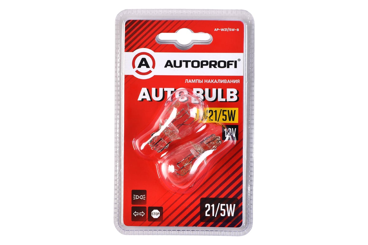 Автомобильные лампы накаливания AUTOPROFI W21/5W, 12V, 21/5W, (W3x16q ...