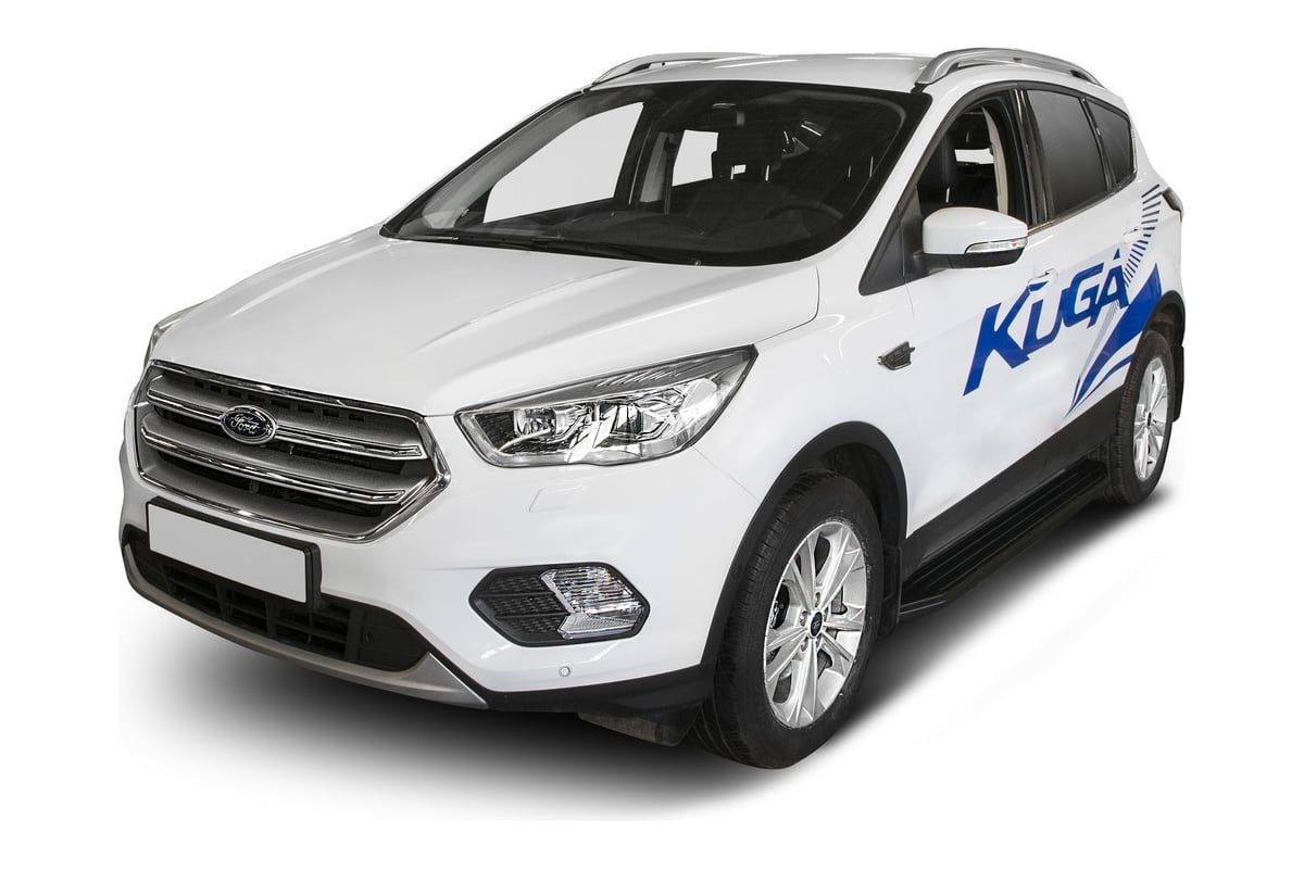 Алюминиевые пороги Rival Premium-Black Ford Kuga II 2013-2016 2016-н.в ...