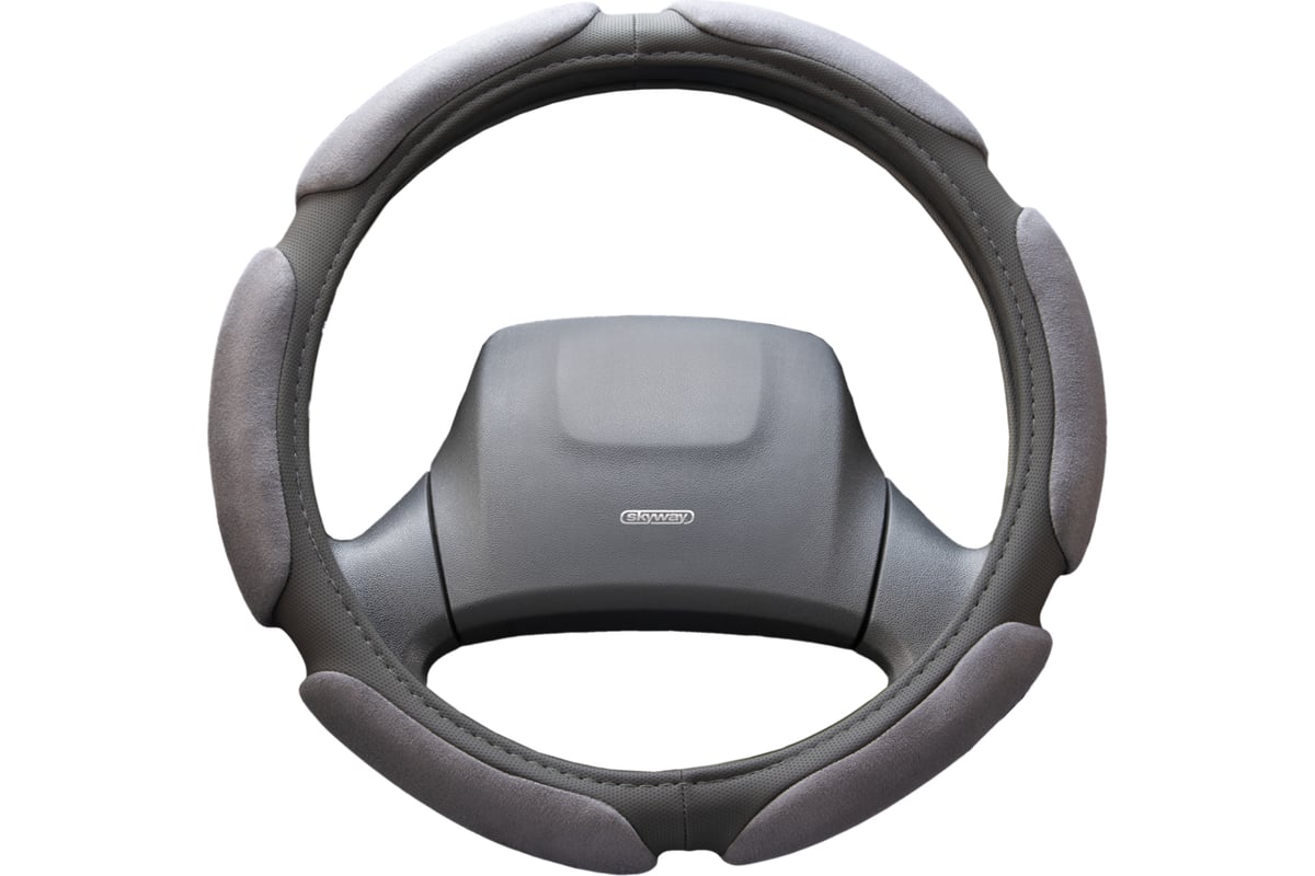 Оплетка SKYWAY Sponge classic 6 подушечек, L, серая, замша S01101011 ...