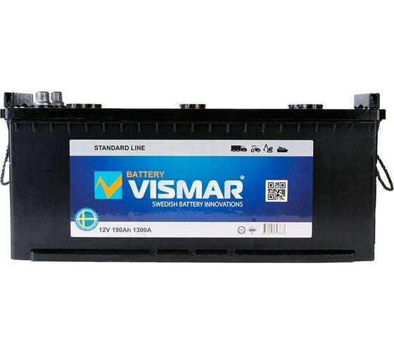 Аккумуляторная кислотная батарея VISMAR ST 6СТ-190 N L-3 1300A 516/223 ...