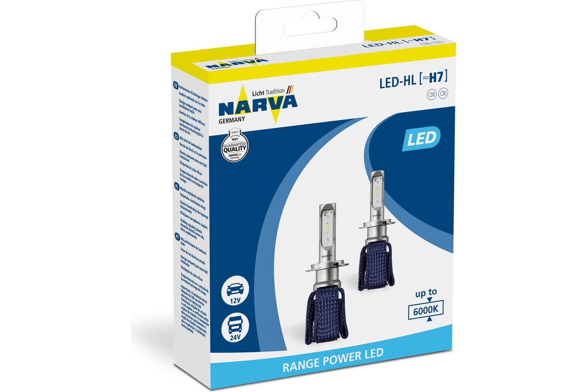 Автолампа NARVA HB3/HB4 LED RANGE POWER HI/LO 16W х2 BRIGHT WHITE 6000K ...