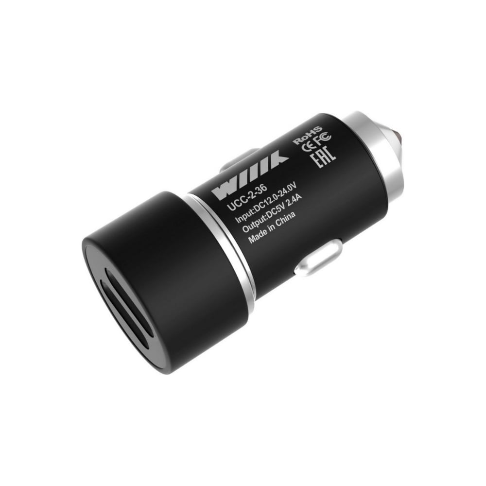 Зарядное устройство Wiiix с двумя USB-портами, 2.4 А, черный UCC-2-36-B - выгодная цена, отзывы ...