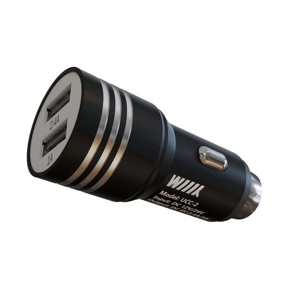 Зарядное устройство Wiiix с двумя USB-портами, черный UCC-2-24-B - выгодная цена, отзывы ...