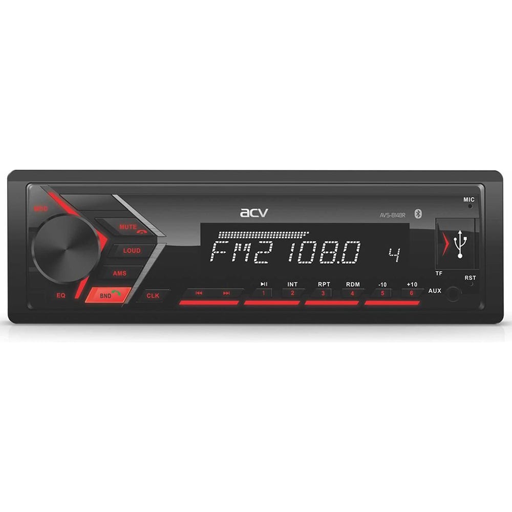 Автомагнитола ACV 1din, красная, Bluetooth/USB/AUX/SD/FM, 4х50 AVS-814BR - выгодная цена, отзывы ...