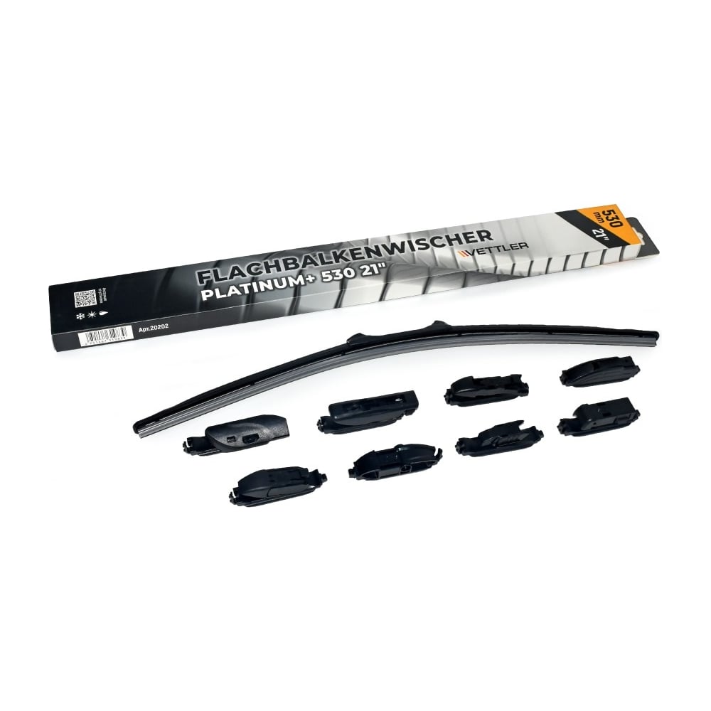 Щетка стеклоочистителя бескаркасная VETTLER 530 мм PLATINUM+ (8 ...