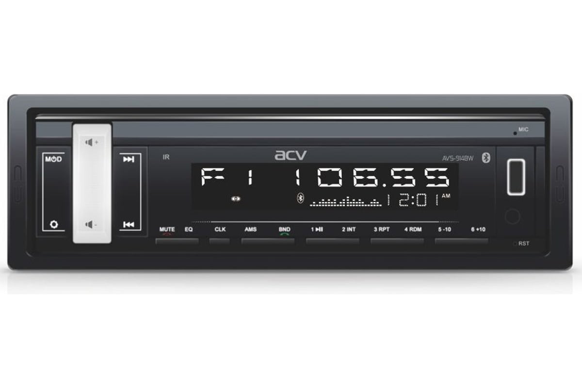 Магнитола ACV 1din/белая/Bluetooth/USB/AUX/SD/FM/4х50 ACV AVS-914BW - выгодная цена, отзывы ...
