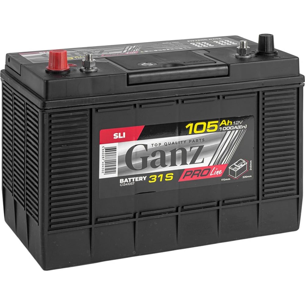 Аккумулятор Ganz PRO-Line DIN 105 А/ч универсальный L(+) 331x175x241 31S EN 1000 А G1341057 ...