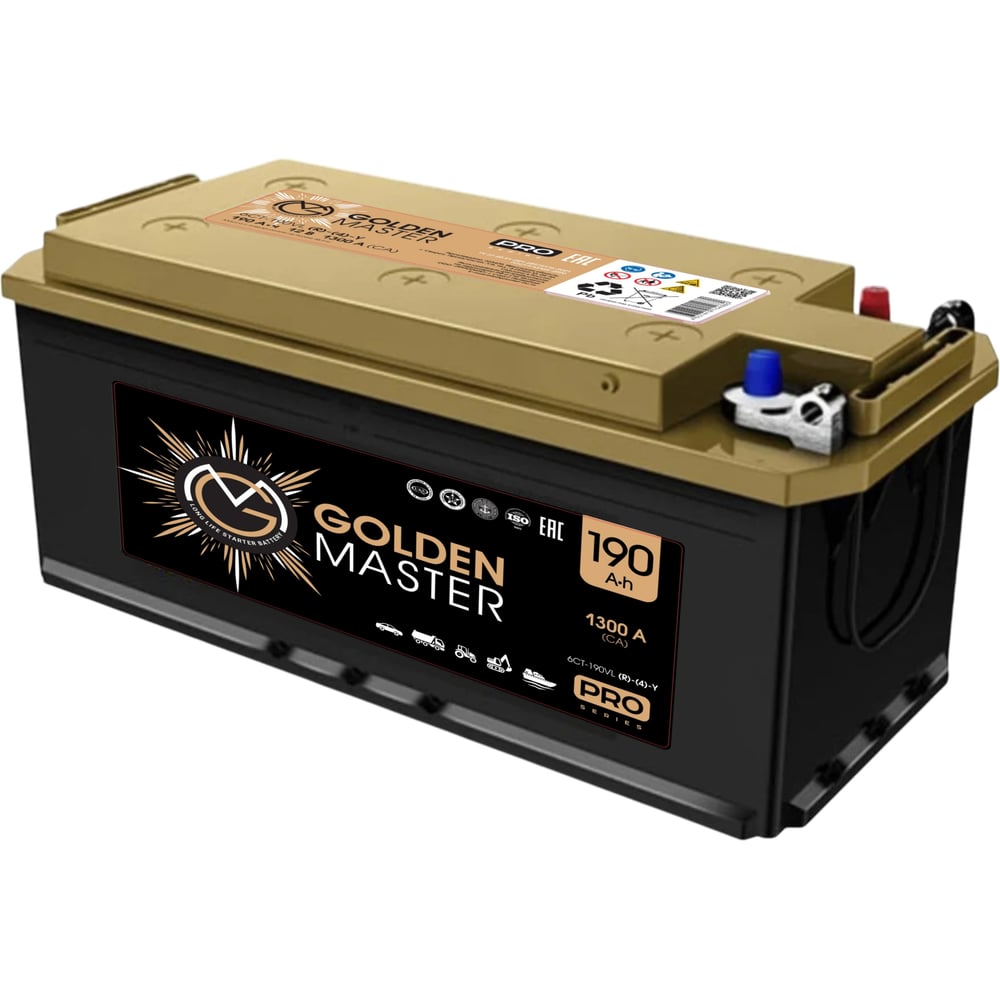 АКБ GOLDEN MASTER pro 6СТ-190 (R)-(4) 1300A 514*218*217 униклема ...