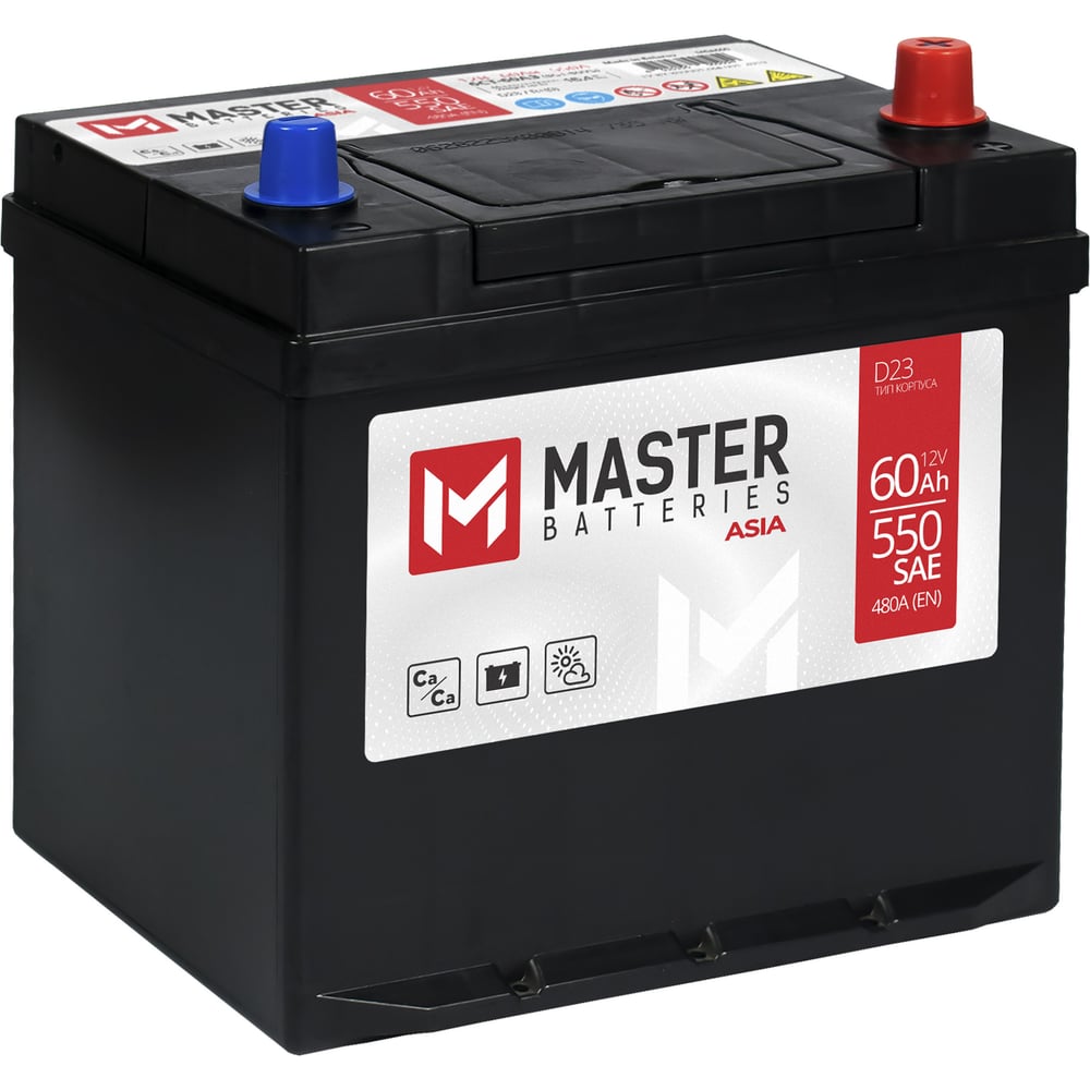Аккумуляторная батарея MASTER BATTERIES Asia 60Ah R+ MBA600 - выгодная цена, отзывы ...