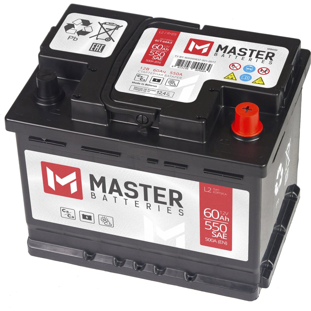 Аккумуляторная батарея MASTER BATTERIES Asia 60Ah L+ MBA601 - выгодная ...