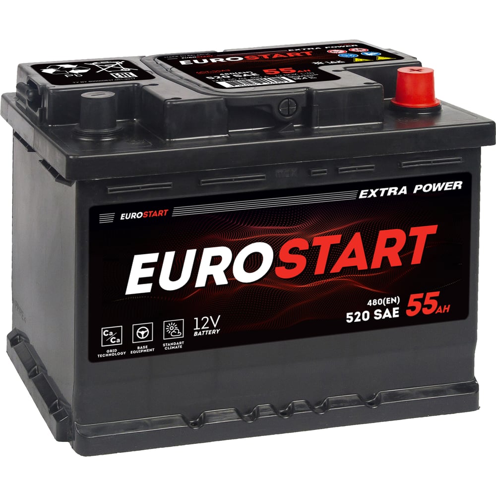 Аккумуляторная батарея EUROSTART Extra Power 55Ah R+ EU550 - выгодная ...