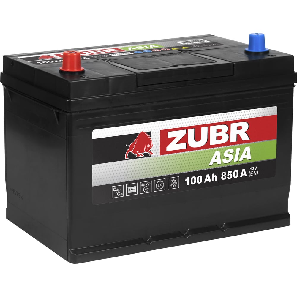 Аккумуляторная батарея ZUBR Premium Asia 100Ah L+ (нижний борт) ZPA1001 ...