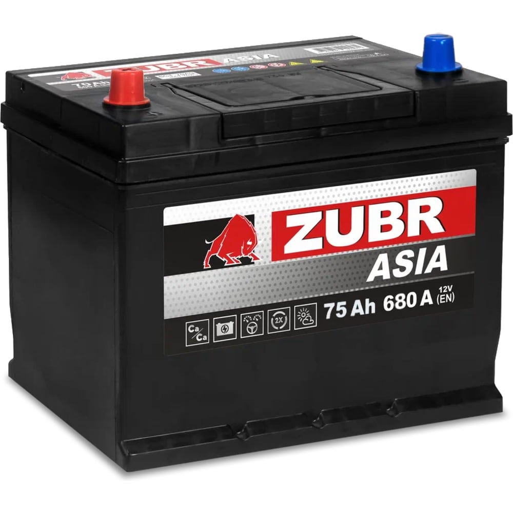 Аккумуляторная батарея ZUBR Ultra Asia 75Ah L+ (нижний борт) ZSA751 ...