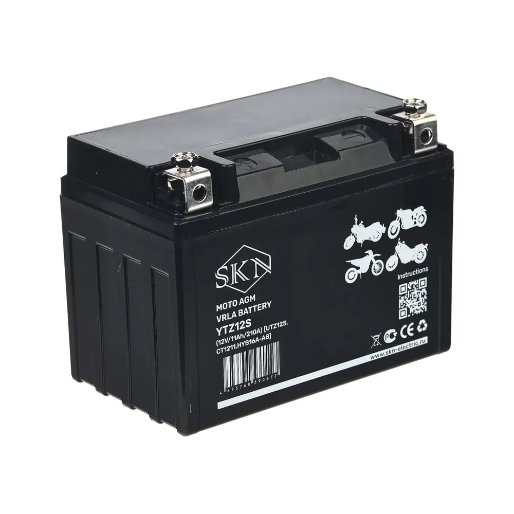 Аккумулятор стартерный для мототехники SKN YTZ12S (12V/11Ah/210A ...