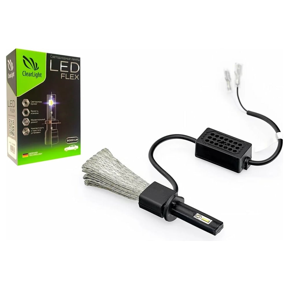 Комплект ламп Clearlight LED Flex H1, 3000 Лм, 6000 K, 2 шт. CLFLXLEDH1 - выгодная цена, отзывы ...