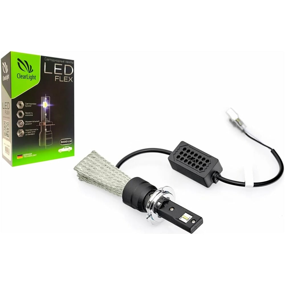 Комплект ламп Clearlight LED Flex H7, 3000 лм, 6000 K, 2 шт. CLFLXLEDH7 - выгодная цена, отзывы ...