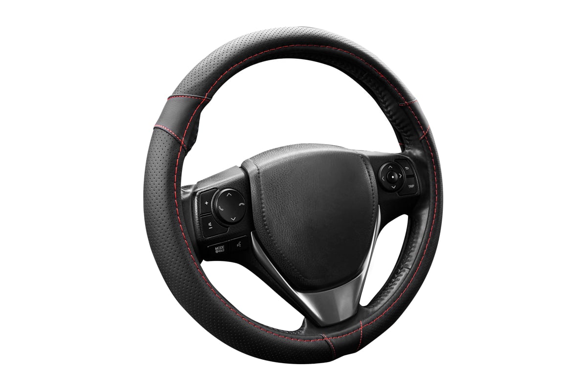 Оплетка KRAFT перфорированная эко-кожа, размер M, 38 см, черная KT ...