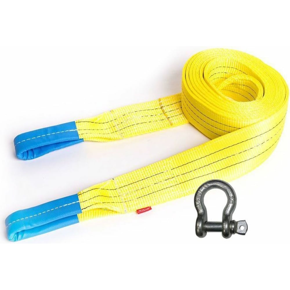 Усиленный буксировочный ремень Tplus 16/21 т, 4.5 м, шакл/петля T014680 - выгодная цена, отзывы ...