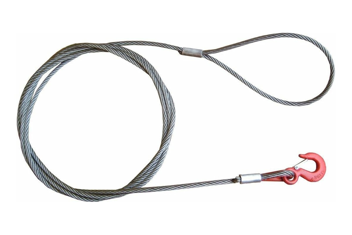 Буксировочный трос Tplus стальной, 12 т, 6 м, крюк/петля, d: 11.0 мм T000315 - выгодная цена ...